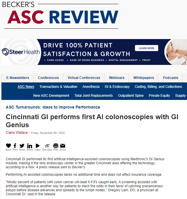 CGI first in region with AI technology - Cincinnati GI